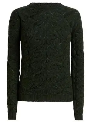 Etro Wool-blend Sweater With Paisley Detailing - Green