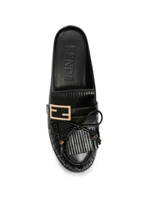Fendi Baguette Leather Sabots