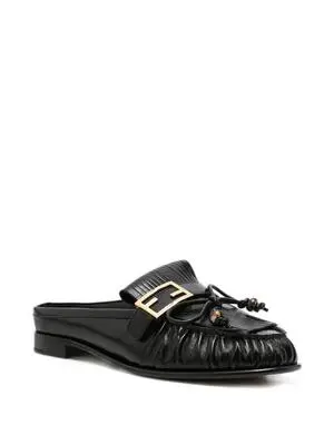 Fendi Leather Sabots - Black