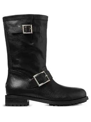 JIMMY CHOO Biker Mid Leather Ankle Boots