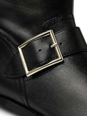 JIMMY CHOO Biker Mid Leather Ankle Boots