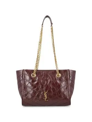 Saint Laurent Niki Small Shopping In Vintage Leather - Red