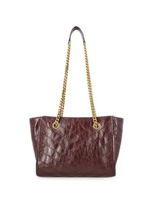 Saint Laurent Niki Small Shopping In Vintage Leather - Red