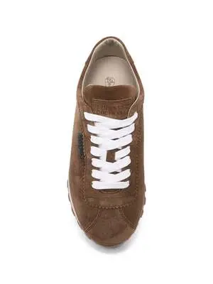 Brunello Cucinelli Suede Runners With Shiny Tab