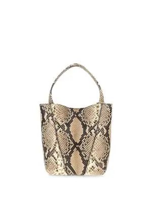 Chloé Small Spin Tote Bag In Python-effect Leather - Multicolor