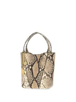 Chloé Small Spin Tote Bag In Python-effect Leather - Multicolor