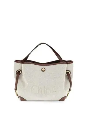 Chloé Small Clover Double Carry Bag In Canvas - Multicolor