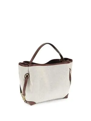 Chloé Small Clover Double Carry Bag In Canvas