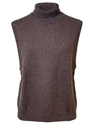 Brunello Cucinelli Maglia Ss Turtleneck - Brown