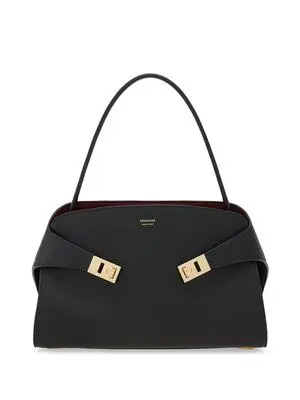 FERRAGAMO Hug Soft Medium Bicolor Shoulder Bag - Black