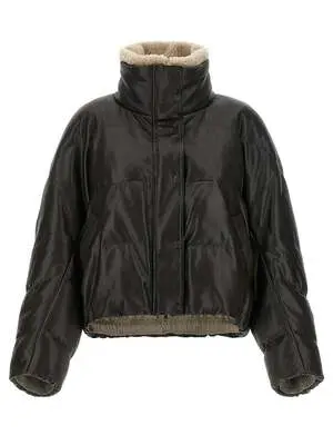 Brunello Cucinelli Padded Leather Jacket - Brown