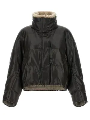 Brunello Cucinelli Padded Leather Jacket - Brown