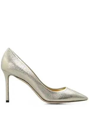 JIMMY CHOO Romy 85 Glitter Fabric Pumps - Silver