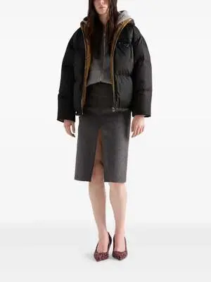 Prada Hooded Down Jacket - Black