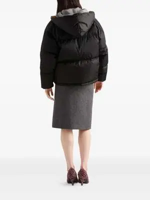 Prada Hooded Down Jacket - Black