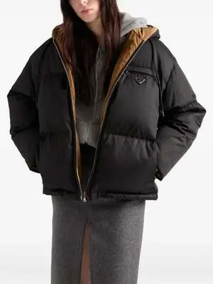 Prada Hooded Down Jacket - Black