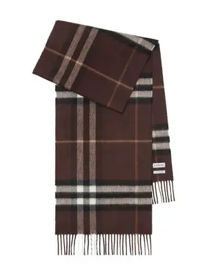 Burberry Giant Check Cashmere Scarf - Brown