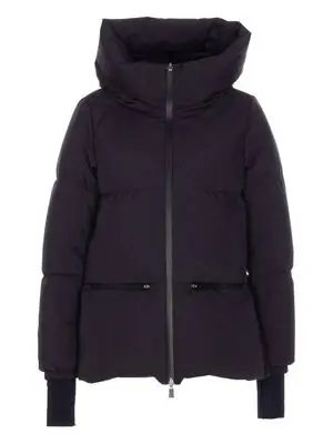 Herno 2layers Hooded Short Down Jacket - Black