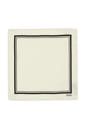 TOM FORD Tonal Frame Silk Pocket Square - White