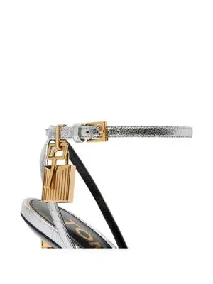 TOM FORD Laminated Nappa Leather Padlock Pointy Naked Sandals
