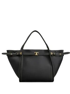 TOD'S T Signature Small Shopping Bag In Leather - Black
