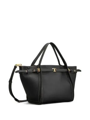 TOD'S T Signature Small Shopping Bag In Leather - Black