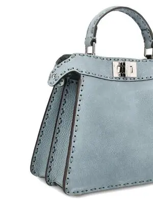 Fendi Peekaboo Iseeu Small Bag In Nubuck Leather - Silver