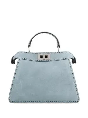Fendi Peekaboo Iseeu Small Bag In Nubuck Leather - Silver