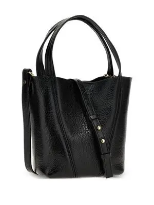 Chloé Small Spin Tote Bag In Grained Leather - Black