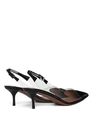 Alaïa Le Cœur Slingbacks In Patent Leather - Black