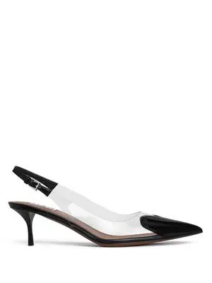 Alaïa Le Cœur Slingbacks In Patent Leather - Black