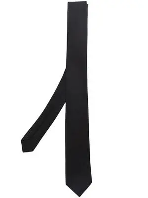 Saint Laurent Signature Evening Skinny Tie In Silk Grosgrain - Black