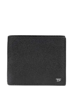 TOM FORD Portafoglio Bifold Piccolo In Pelle Fiore - Black