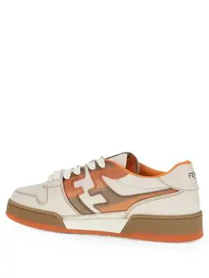 Fendi Match Vitello Leather Sneakers - White