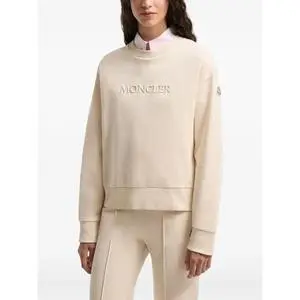 Moncler Embroidered Logo Sweatshirt - Cream