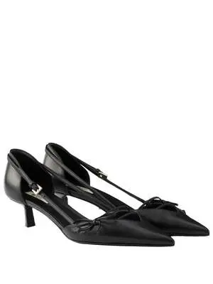 Prada Open-side Leather Pumps - Black