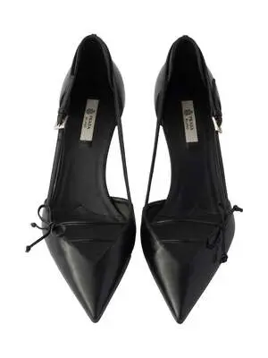 Prada Open-side Leather Pumps - Black