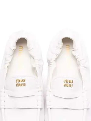 Miu Miu Ruches Nappa Leather Loafers