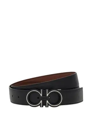 FERRAGAMO Cintura Reversibile E Regolabile Gancini - Black