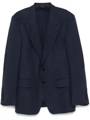 TOM FORD Basket Weave Shelton Wool Jacket - Blue