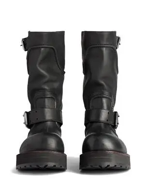 Balenciaga Venom Boots In Worn-out Effect Leather
