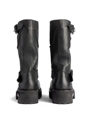 Balenciaga Venom Boots In Worn-out Effect Leather