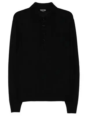 TOM FORD Wool Knitted Polo - Black