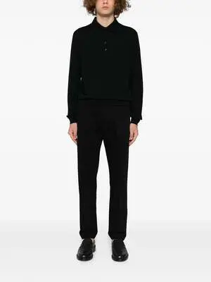 TOM FORD Wool Knitted Polo - Black