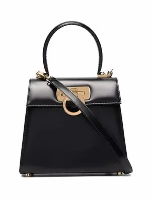 FERRAGAMO Iconic Small Top Handle Bag - Black