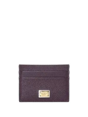 Dolce & Gabbana Dauphine Calfskin Card Holder With Branded Plate - Red