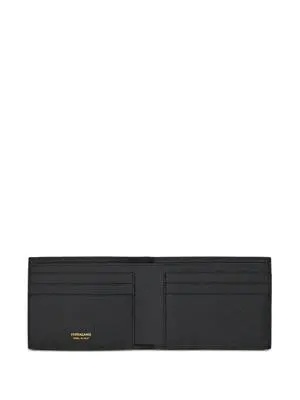 FERRAGAMO Micro Gancio Grained Leather Bi-fold Wallet