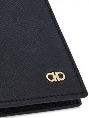 FERRAGAMO Micro Gancio Grained Leather Bi-fold Wallet