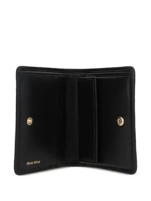 Miu Miu Small Matelassé Nappa Leather Wallet With Snap Closure