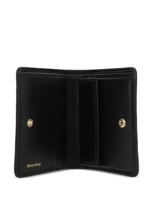 Miu Miu Small Matelassé Nappa Leather Wallet With Snap Closure